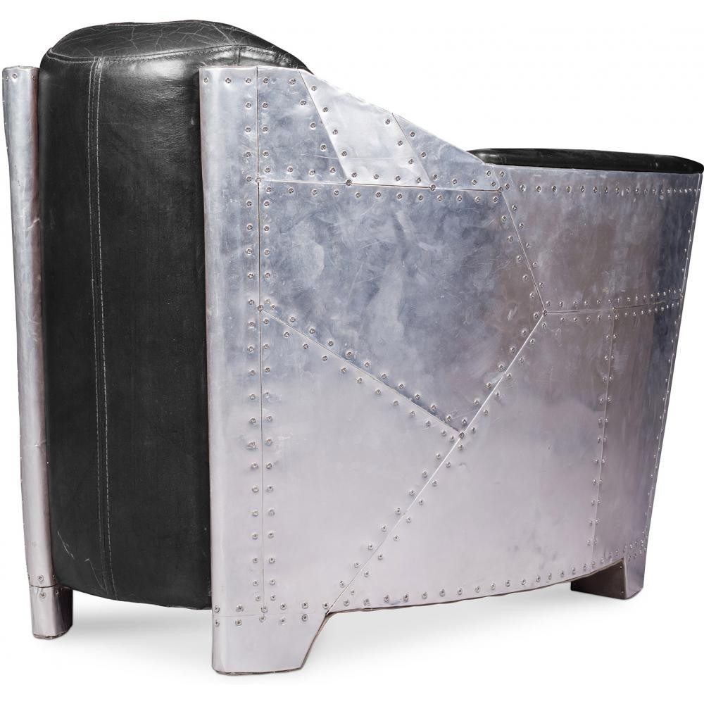 Vintage Aviator Armchair - Leather & Aluminium - Chairs ICONIKinterior